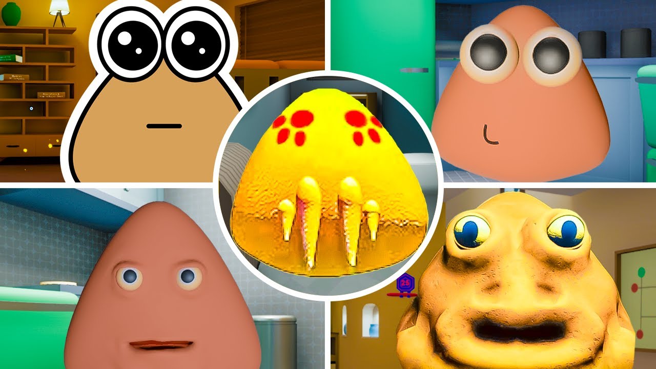 All Possible POU's! With All Endings! Pou's Revenge VS Roblox - YouTube