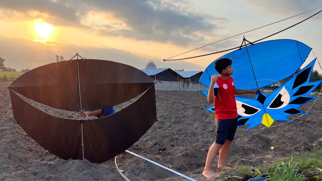 BIKIN LAYANGAN PEGON CEPER 3 METER LANGSUNG ADU TES TERBANG BARENG ...