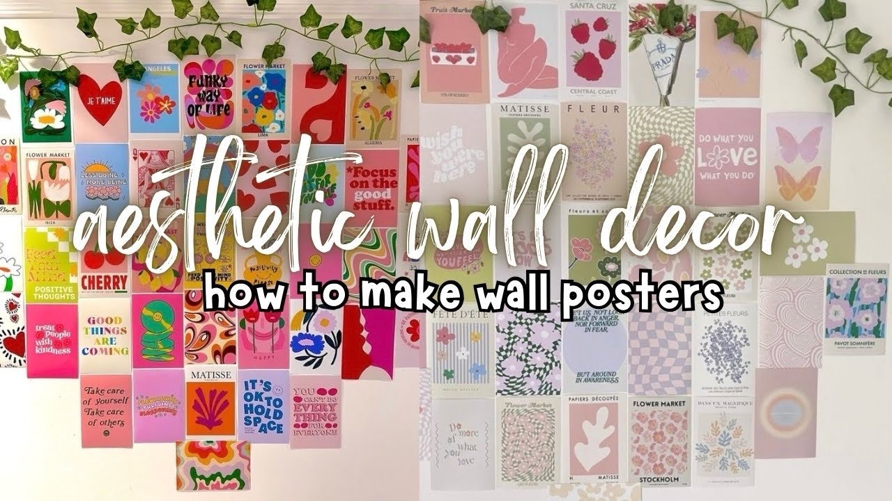 how to make wall posters 🌷 | aesthetic room deco ideas | malayalam ...