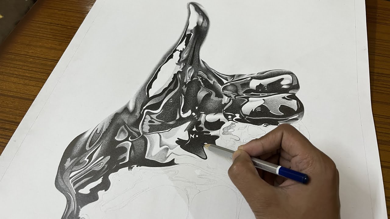 How to draw metal hand with graphite pencil | Mixing technique - YouTube