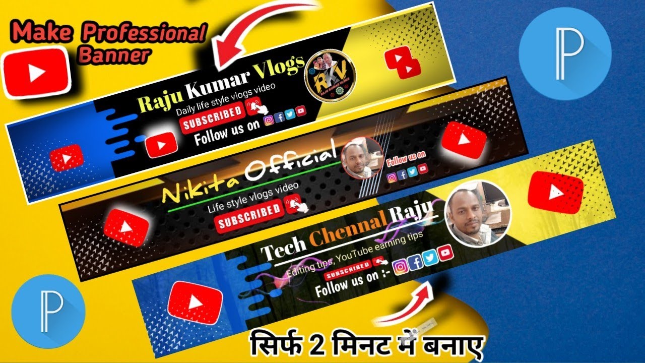 How to create a youtube banner || YouTube banner || Create banner ...