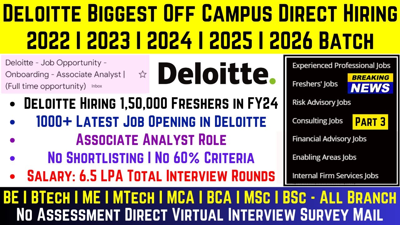 Deloitte Biggest Direct Interview | 1,50,000 Freshers Hiring Started ...