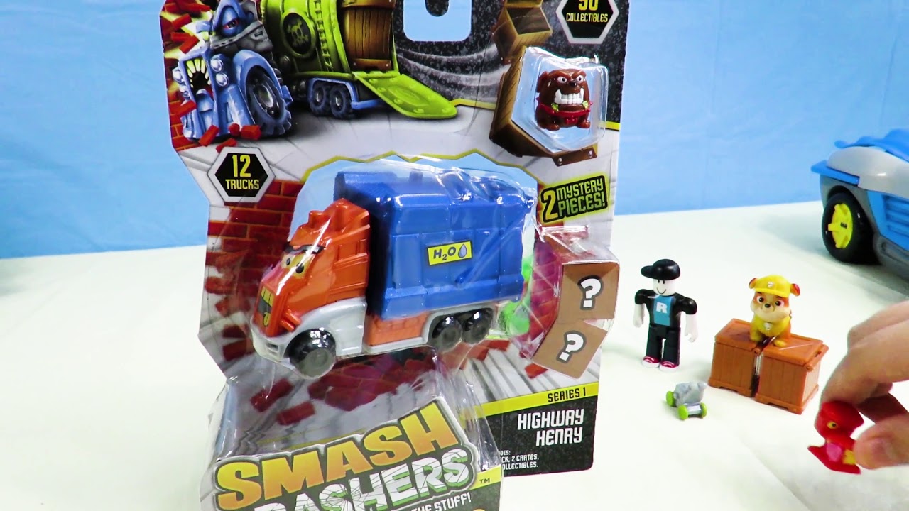 Unpacking Smash Crashers toy trucks series 1 Shawn Channel - YouTube