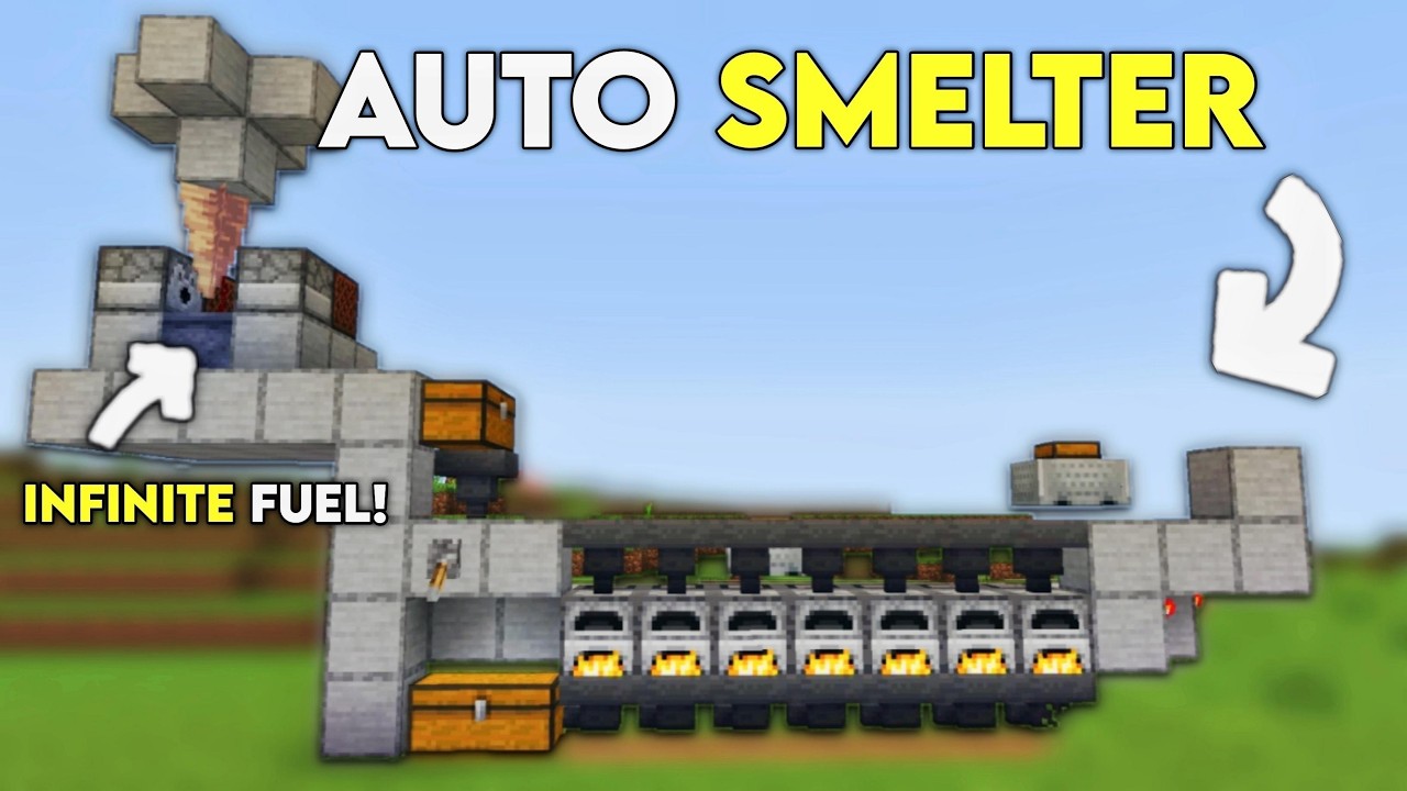 BEST & EASY AUTOMATIC SUPER SMELTER In 1.21 Minecraft Bedrock Edition ...