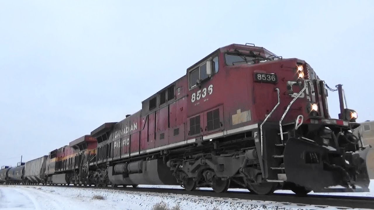 CP 8536 w/ KCS Power Leads Oil Train, Davenport, IA - YouTube
