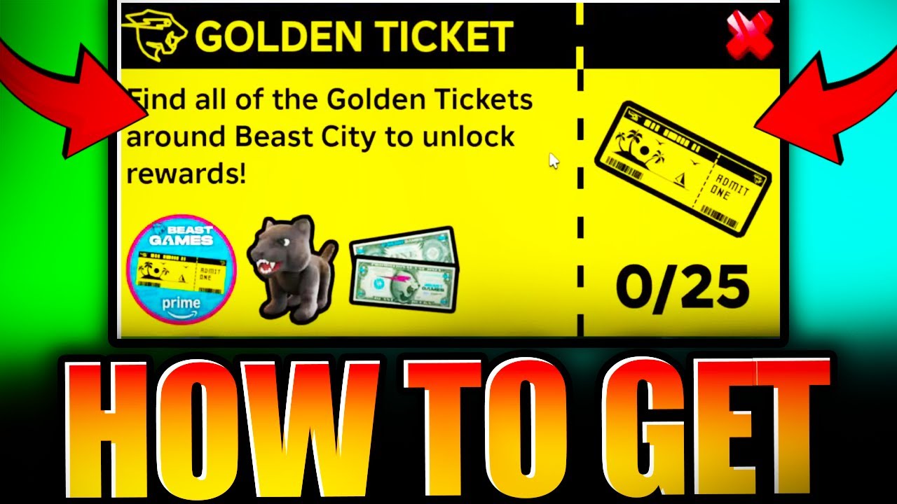 How to get Beast Games Pin in Beast Games | All 25 Golden Ticket ...