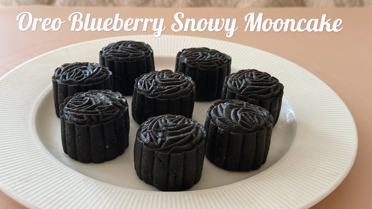 No Oven Mooncake l Oreo Blueberry Snowy Mooncake 免蒸免烤 － 生酮奶酪月饼 - YouTube