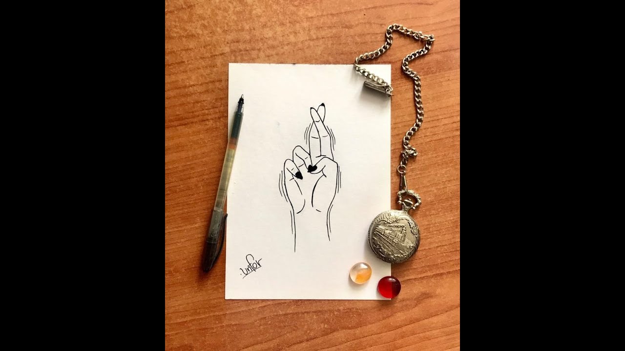 Fingers Crossed | Hands Sketch | How To Draw Hands | Only pen - YouTube