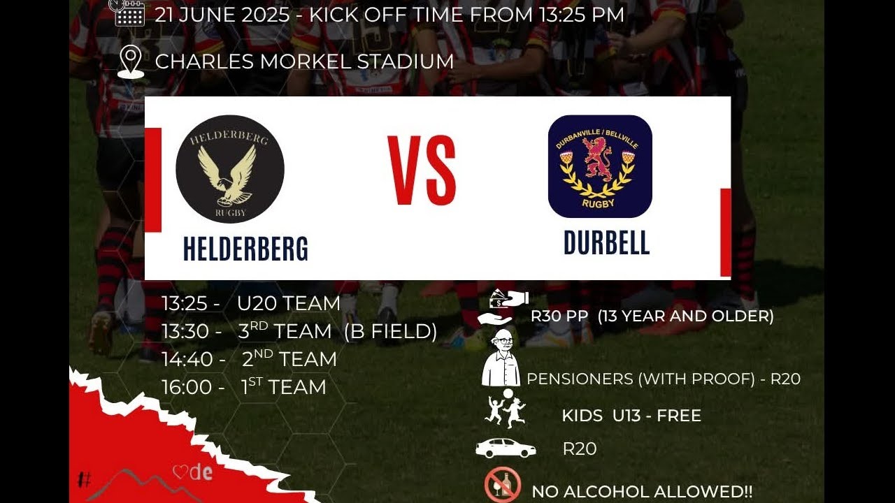Rugby | Helderberg RC vs Durbell RC | 21 Jun 2025 16:00 | Charles ...