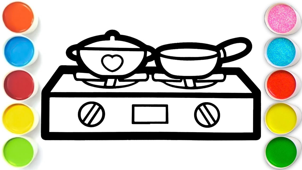 Stove Drawing, Painting & Coloring For Kids and Toddlers_ Child Art ...