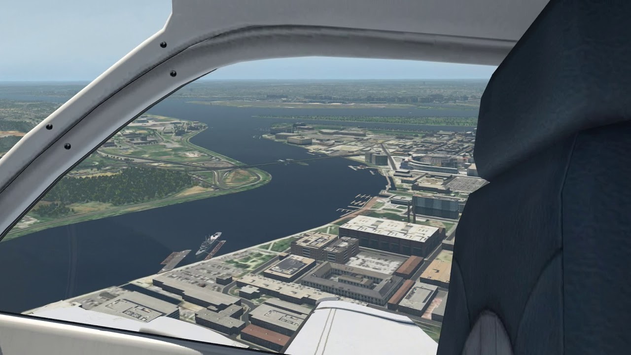 X-Plane 11 simulator flight From Reagan National Airport to Andrews A.F ...