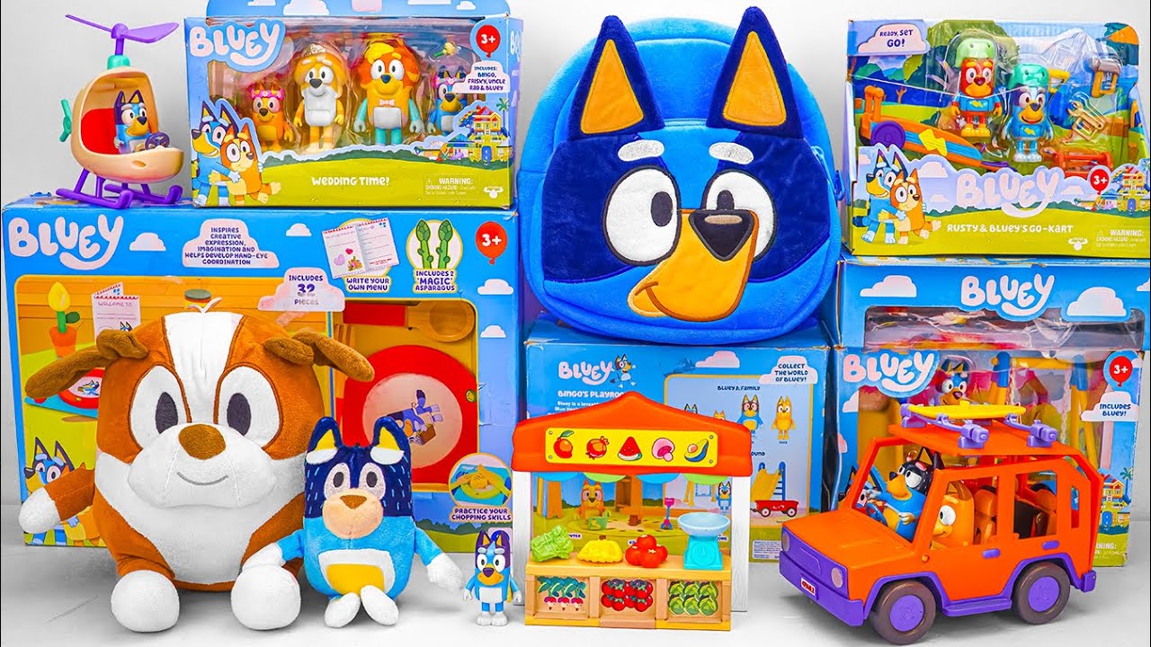Bluey Toy Collection Unboxing Review 💙 Bluey Rusty & Bluey's Go-Kart ...