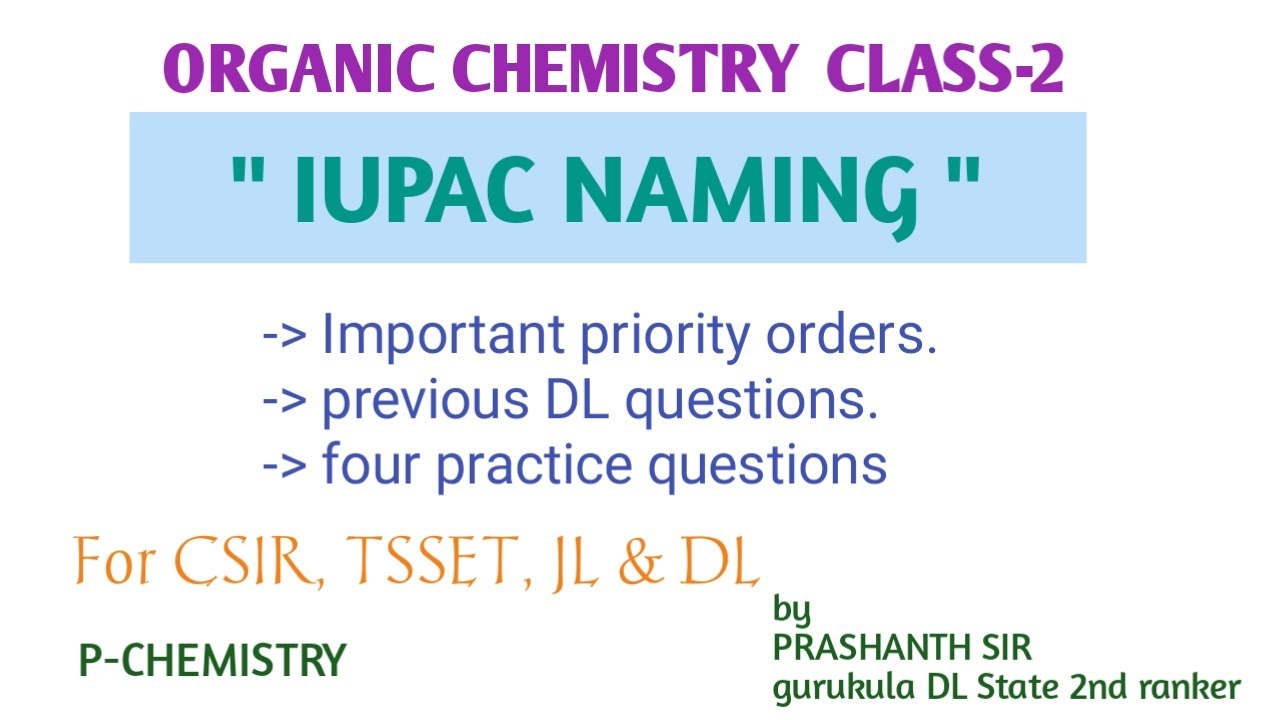 ORGANIC CHEMISTRY CLASS-2| #chemicalsciences #csirnet #csir #tsset ...