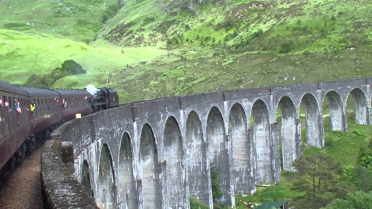"Jacobite" Steam Train passing over "Concrete Bob's" Viaduct at ...