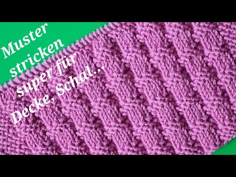 Strickmuster, Decke stricken - YouTube