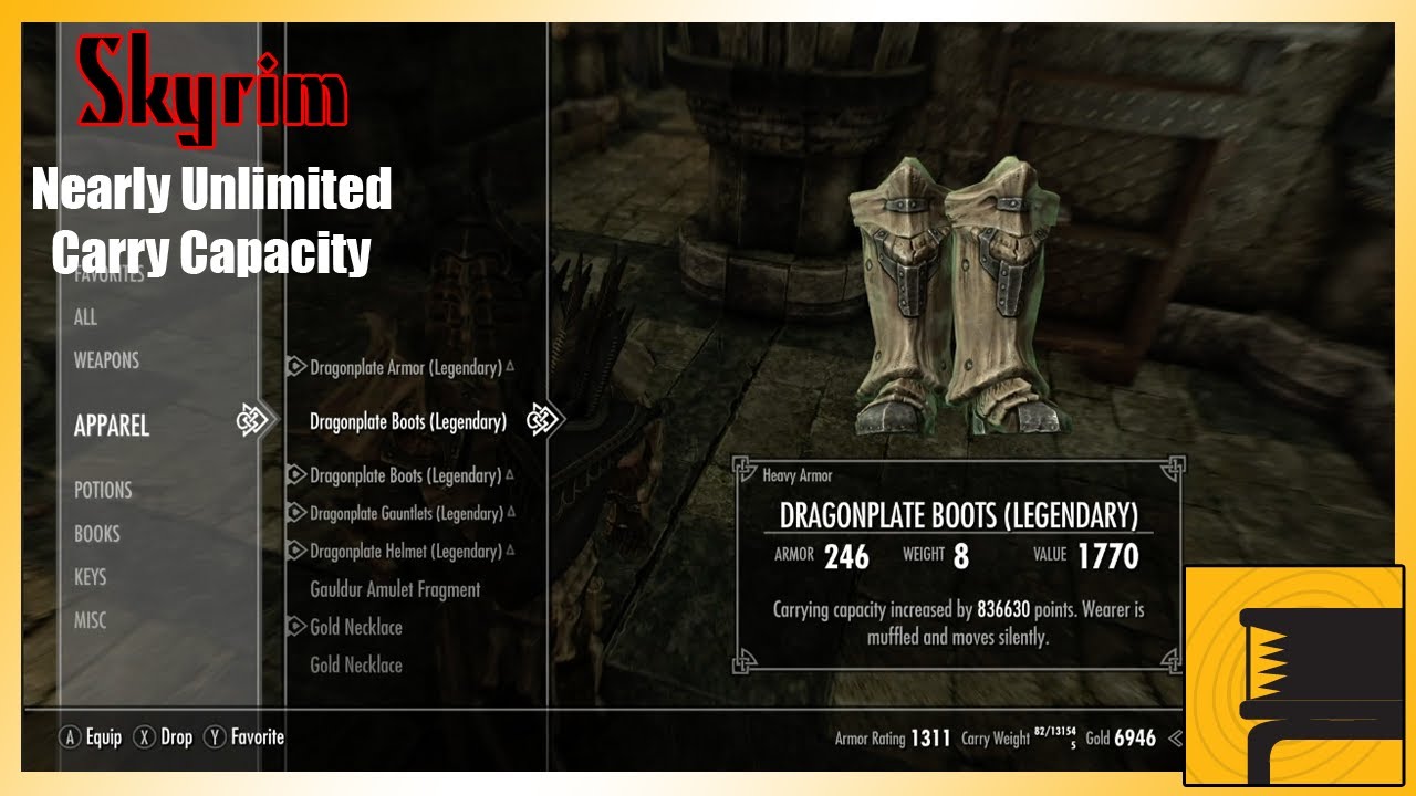 Skyrim: Nearly Unlimited Carry Capacity - YouTube