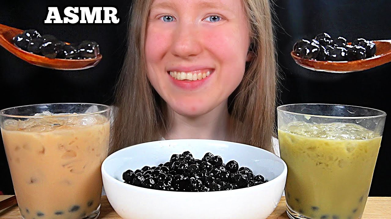 ASMR TAPIOCA PEARLS & BOBA TEA MUKBANG EATING SOUNDS - YouTube