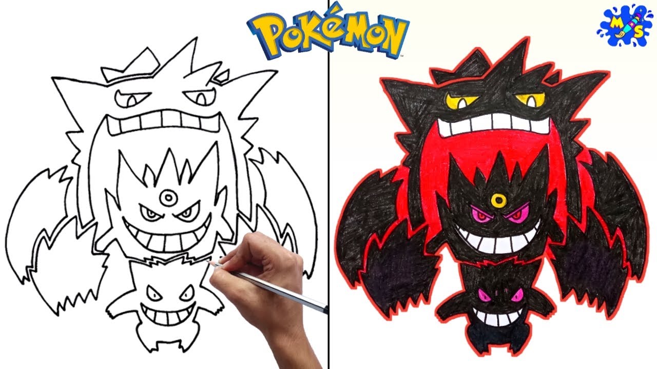 Pokemon Gengar Evolutions || How to Draw Easy Step by Step - YouTube