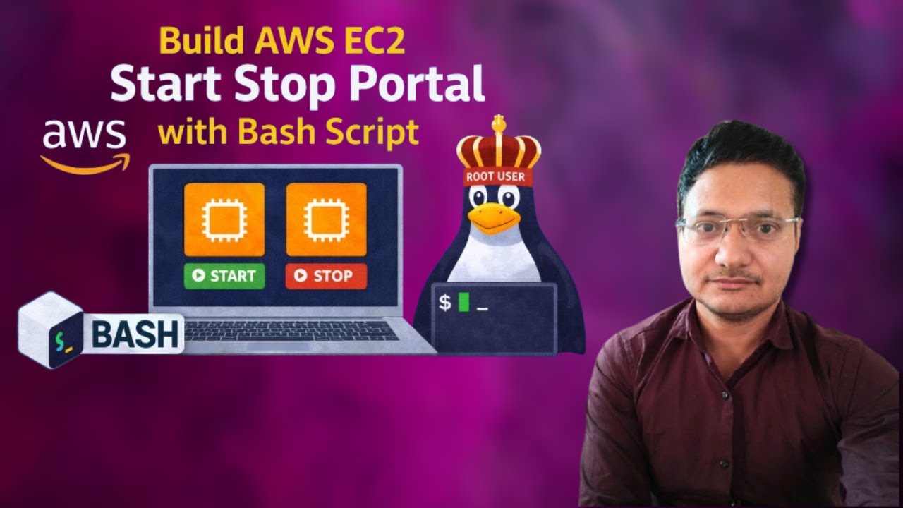 Build AWS EC2 Start Stop Portal with Bash Script - YouTube