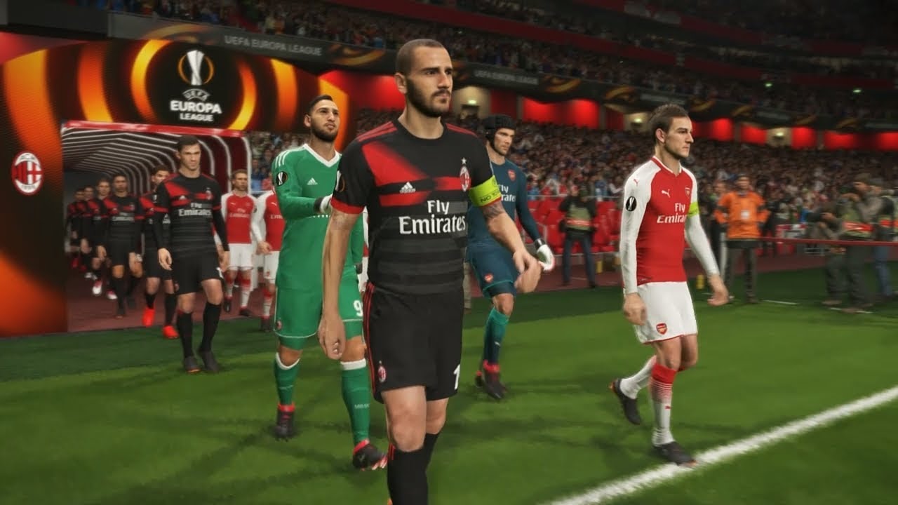 PES 2018 UEFA Europa League (Arsenal vs A.C. Milan Gameplay) - YouTube