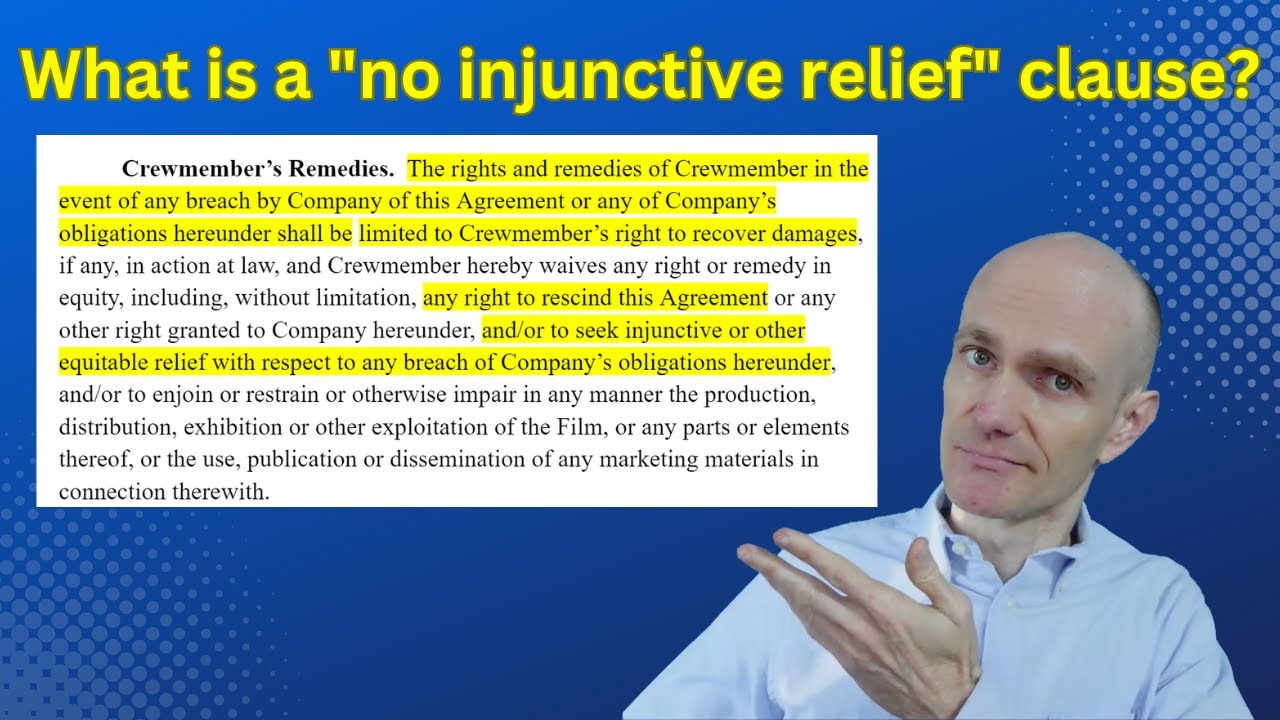 What is "No Injunctive Relief" Clause in an Indie Film Contract? - YouTube