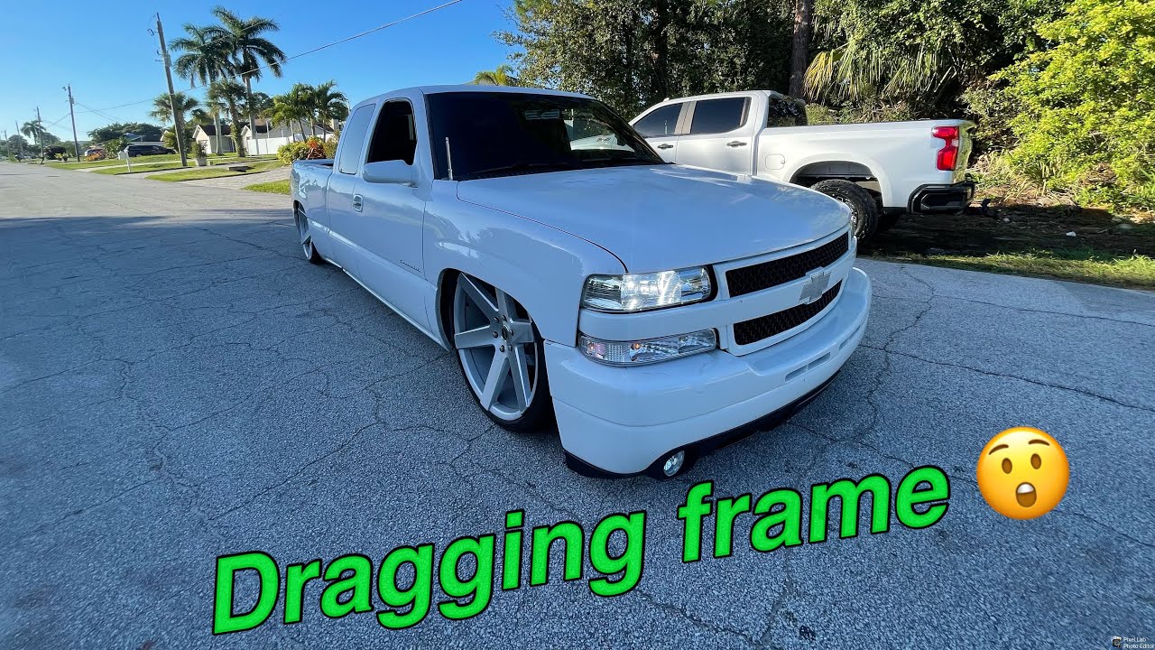 Bagged LOWRIDER Chevy Silverado On 24s Sweeping The Street ! - YouTube