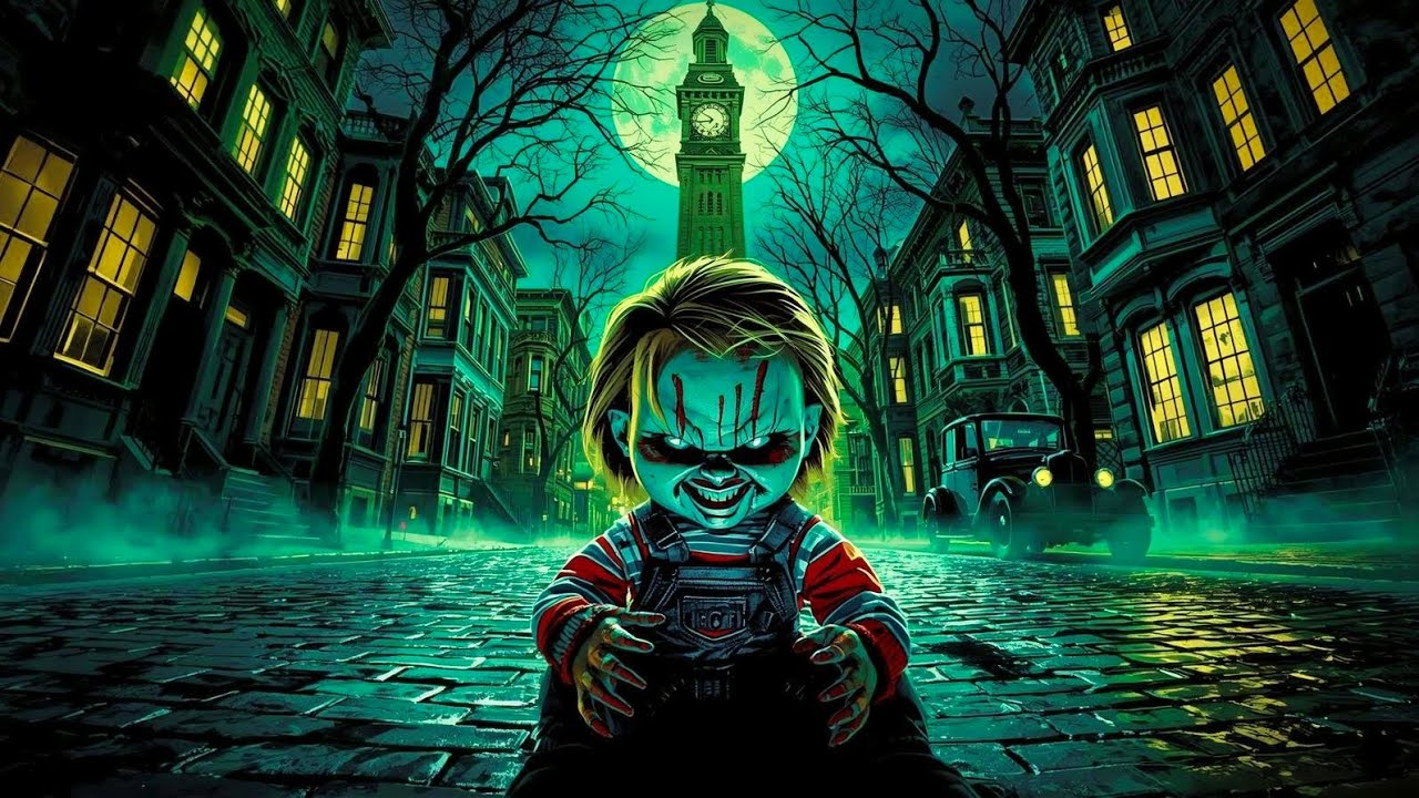 4K Horror Chucky Doll Ambience 🤡 Rain Sound & Halloween Music for Study ...
