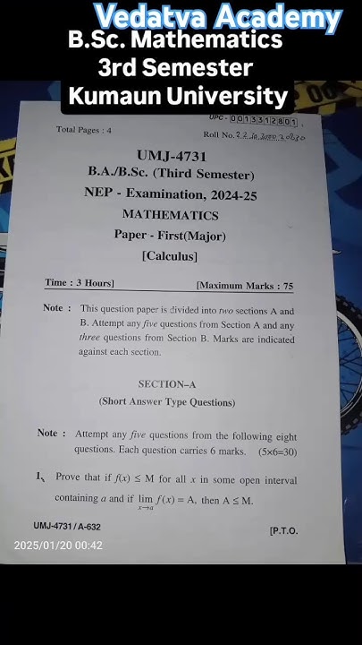 B.Sc.3 Sem #mathematics #exam #students #viralshorts #shorts #education ...