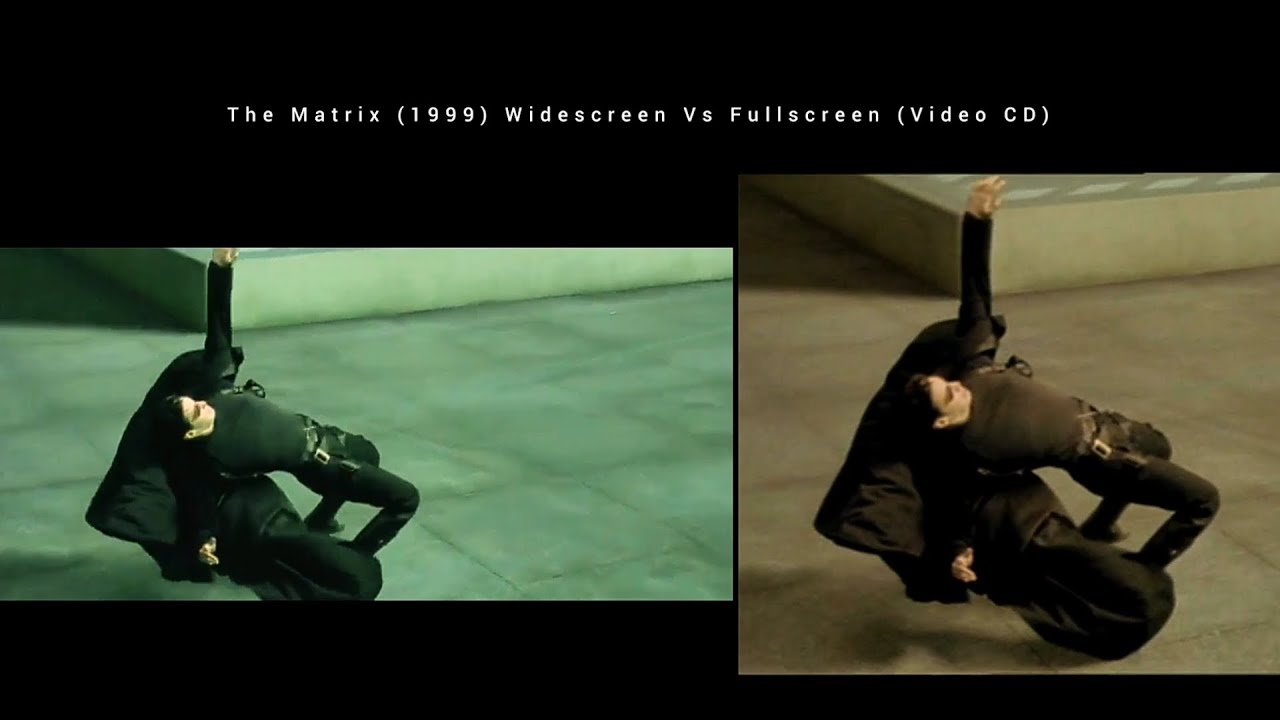 The Matrix Widescreen Vs Fullscreen (Video CD) Slow motion bullet dodge ...