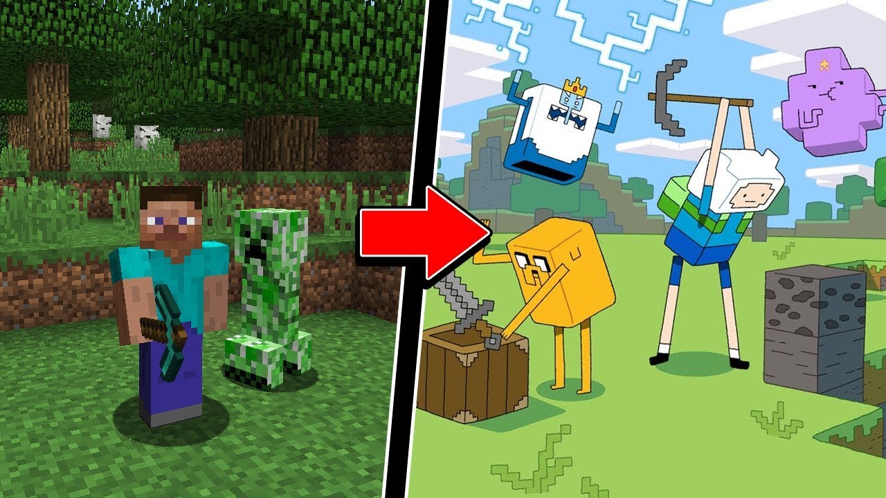 TRANSFORMEI MEU MINECRAFT EM UM DESENHO ANIMADO!!! - YouTube