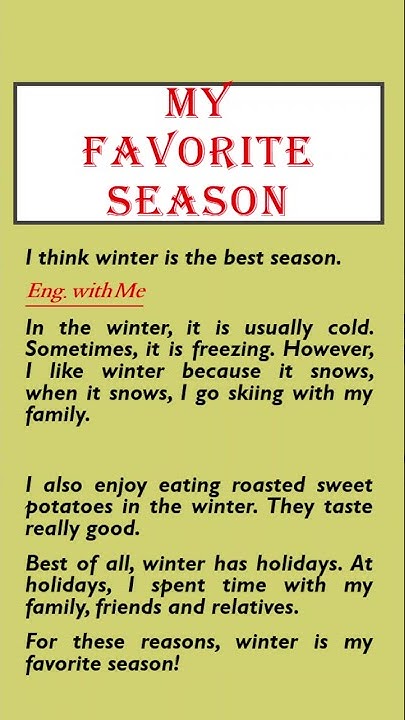 My favorite season essay| Paragraph on my favorite season | short essay ...
