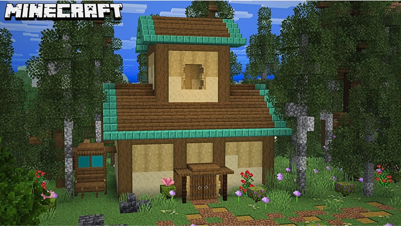 Custom Cozy Forest Expansion with Storage Room Build in Minecraft ...