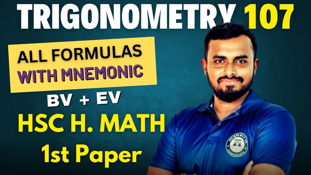 Trigonometry All Formula with mnemonic | HSC H. Maths | Chapter 07 ...