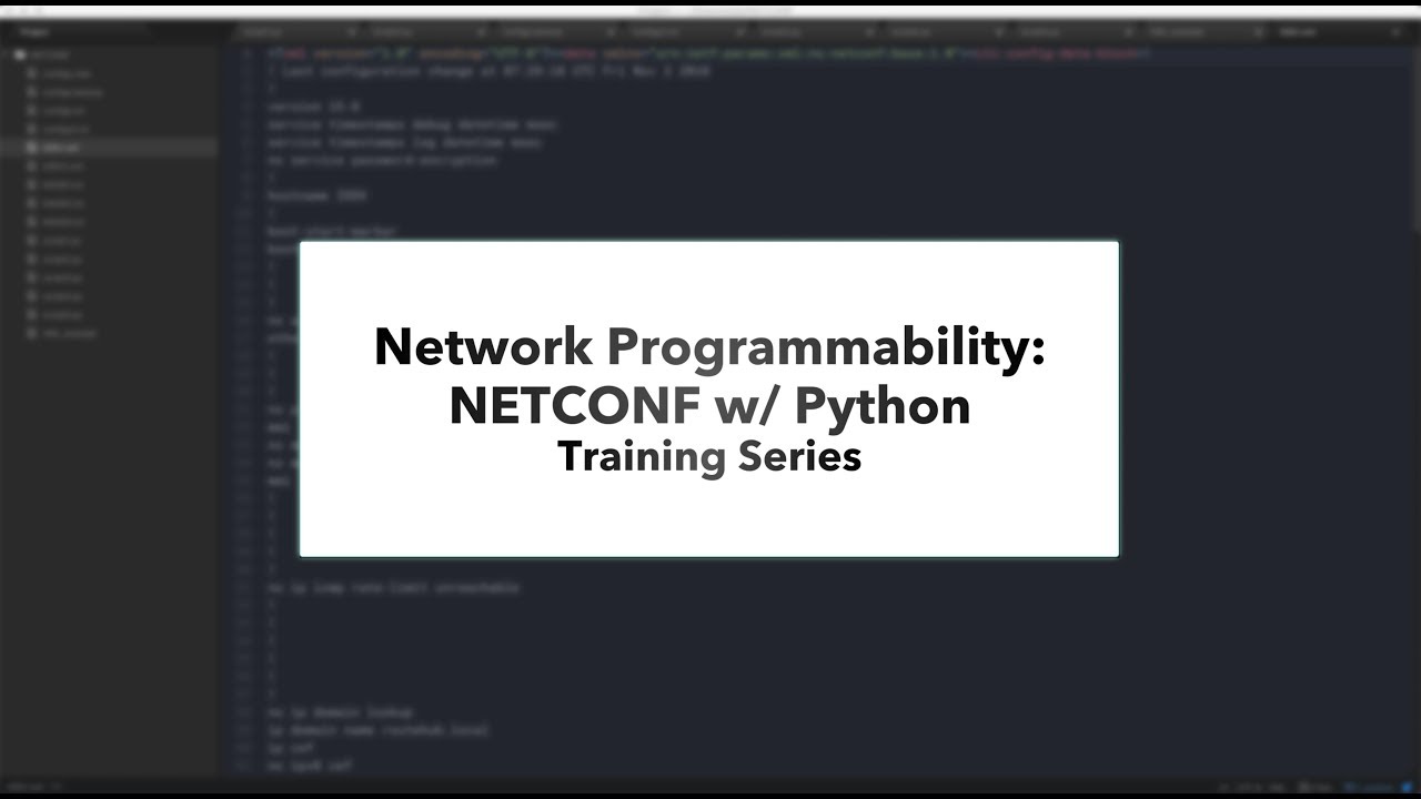 Network Programmability Using Netconf W Python Training Series Preview Youtube