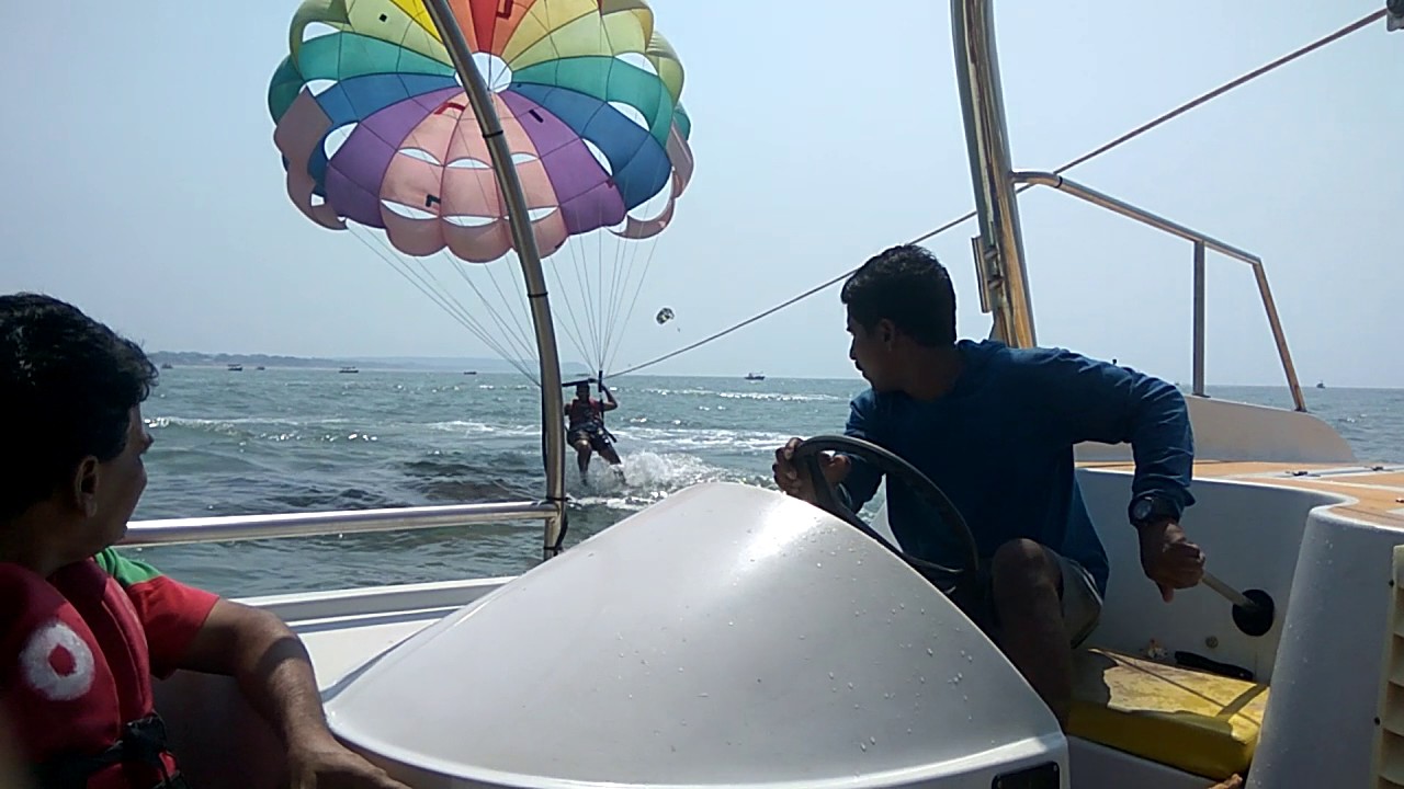 Para sailing in goa | deep sea | speed boat - YouTube