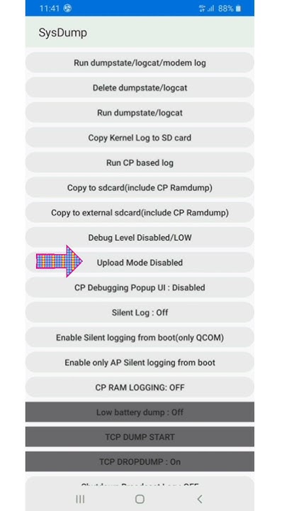 fungsi dari setiap opsi di sysdump samsung part3 - YouTube