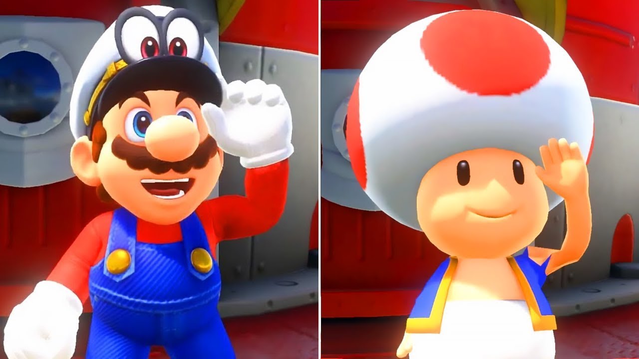 Super Mario Odyssey - Mario vs Toad Splitscreen Race - Part 2 - YouTube
