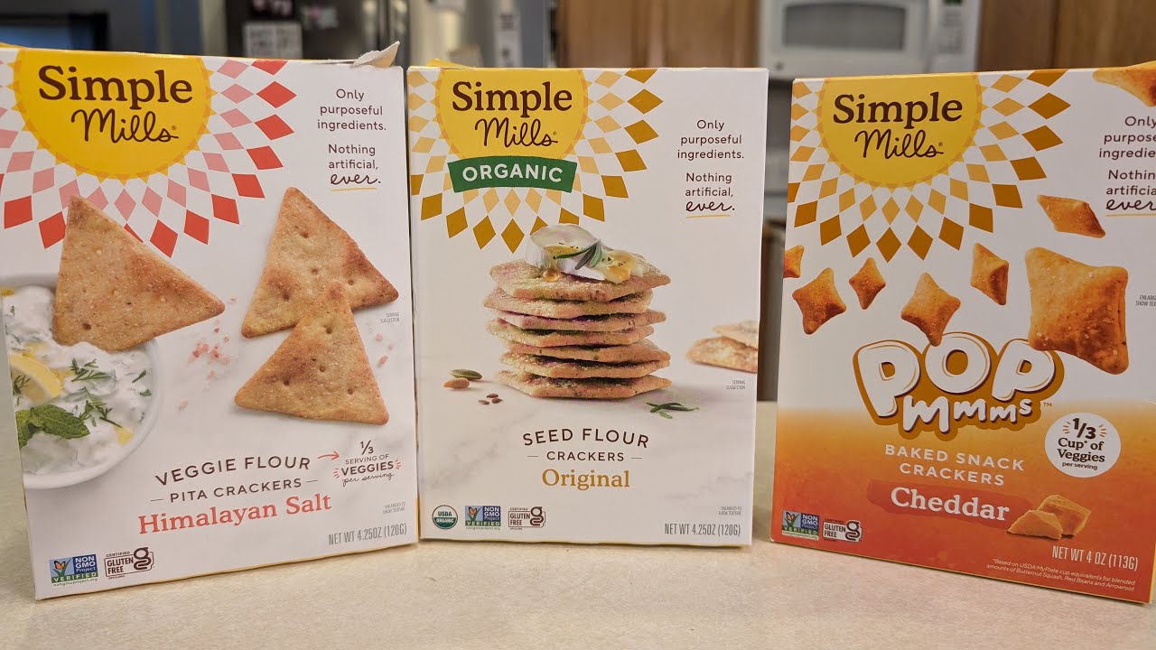 PRODUCT REVIEW: SIMPLE MILLS CRACKERS - YouTube
