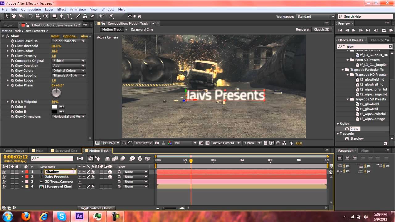 CS6 2D Text Motion Track | After Effects Tutorials | Jaivs - YouTube