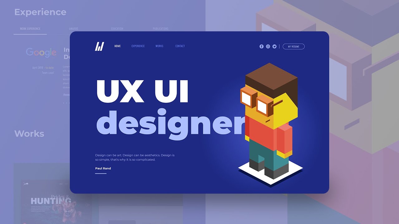 Create simple and modern portfolio website in Adobe Illustrator ...