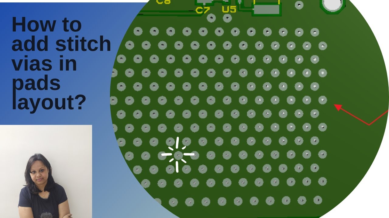 how to add stiching via in pads layout - YouTube