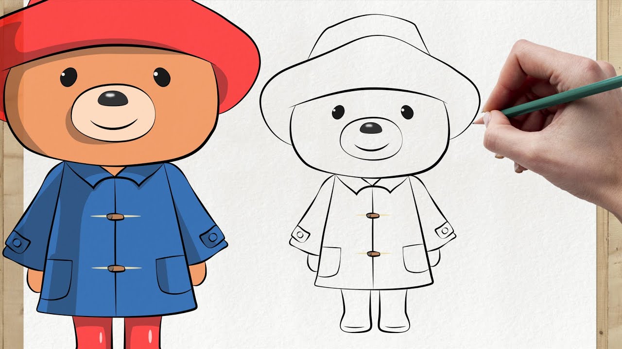How to Draw PADDINGTON BEAR 🧸 | Paddington Bear | Step-by-Step Cartoon ...