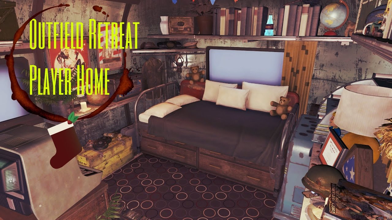 Fallout 4 - PS4 Mods - Outfield Retreat Player Home overview - YouTube