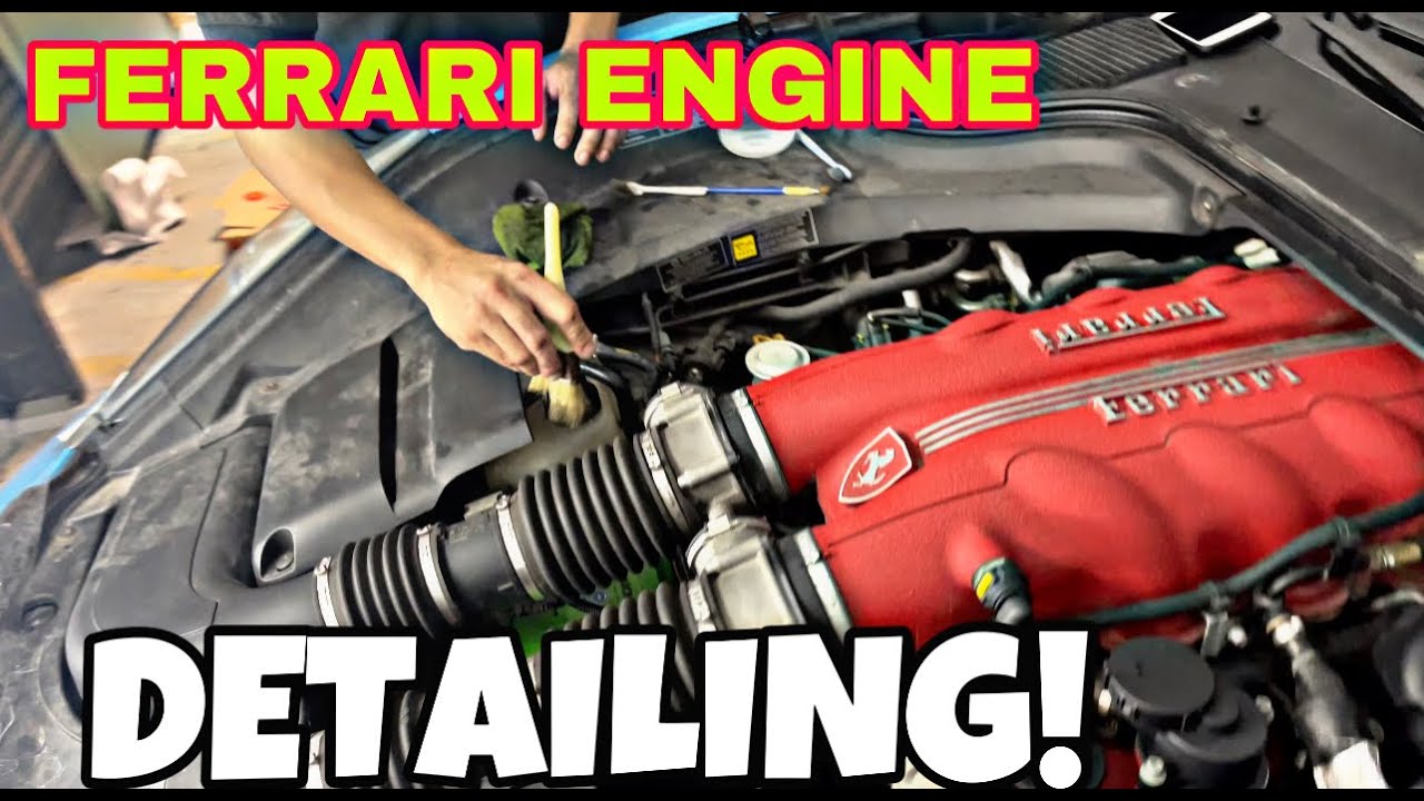 DETAILING THIS SUPER DIRTY FERRARI ENGINE!! - YouTube