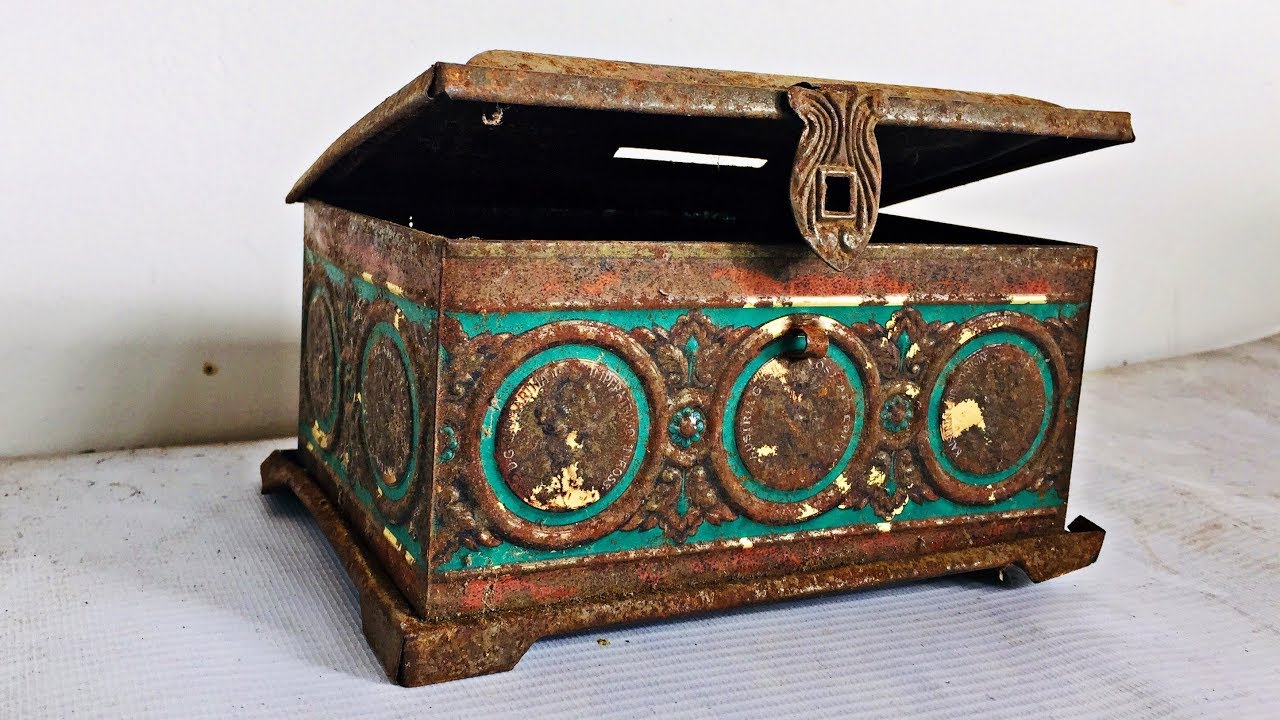 Antique Money Saving box Restoration | Restoration Old Money Saving Box ...