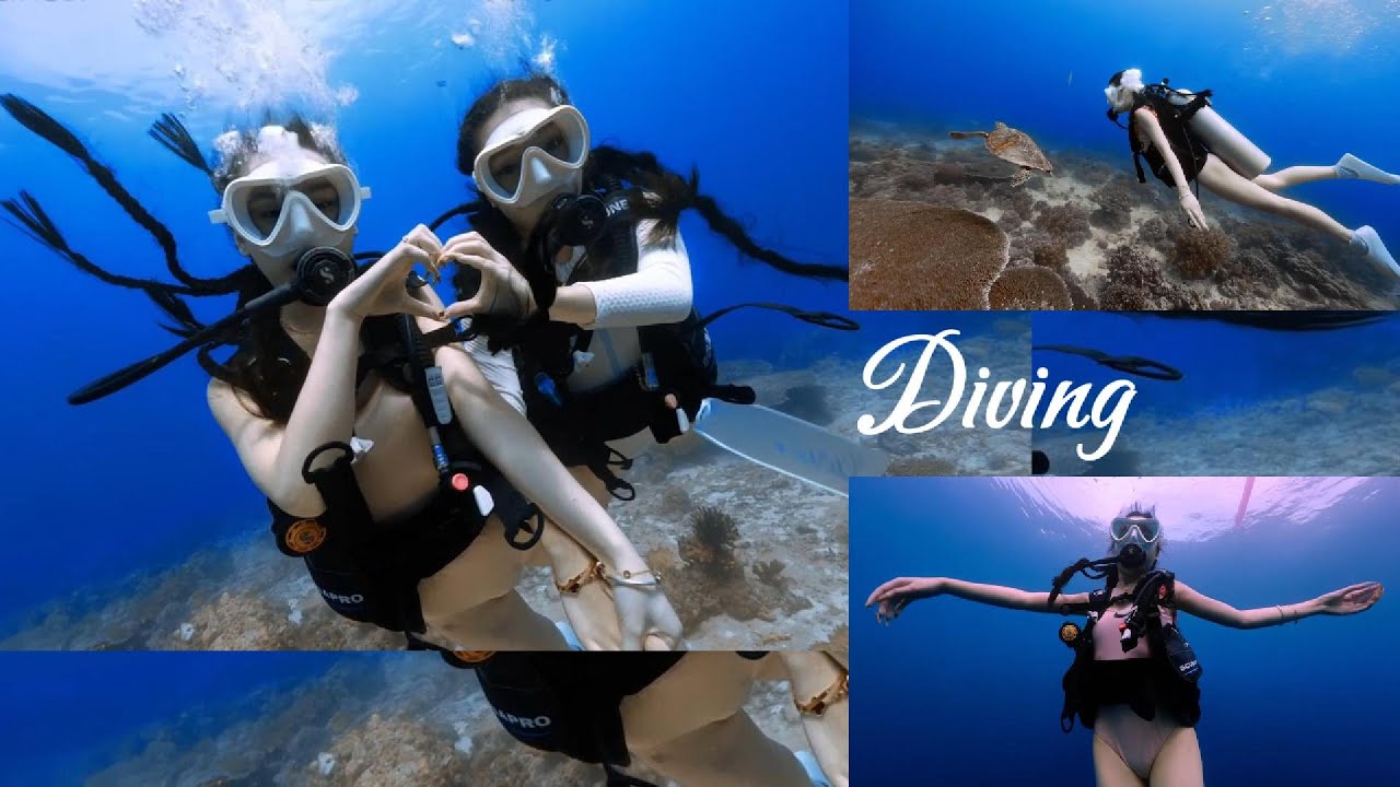 Diving with me I Girl Underwater 💙 Swimming Sea I Scubagirl, Freediving ...