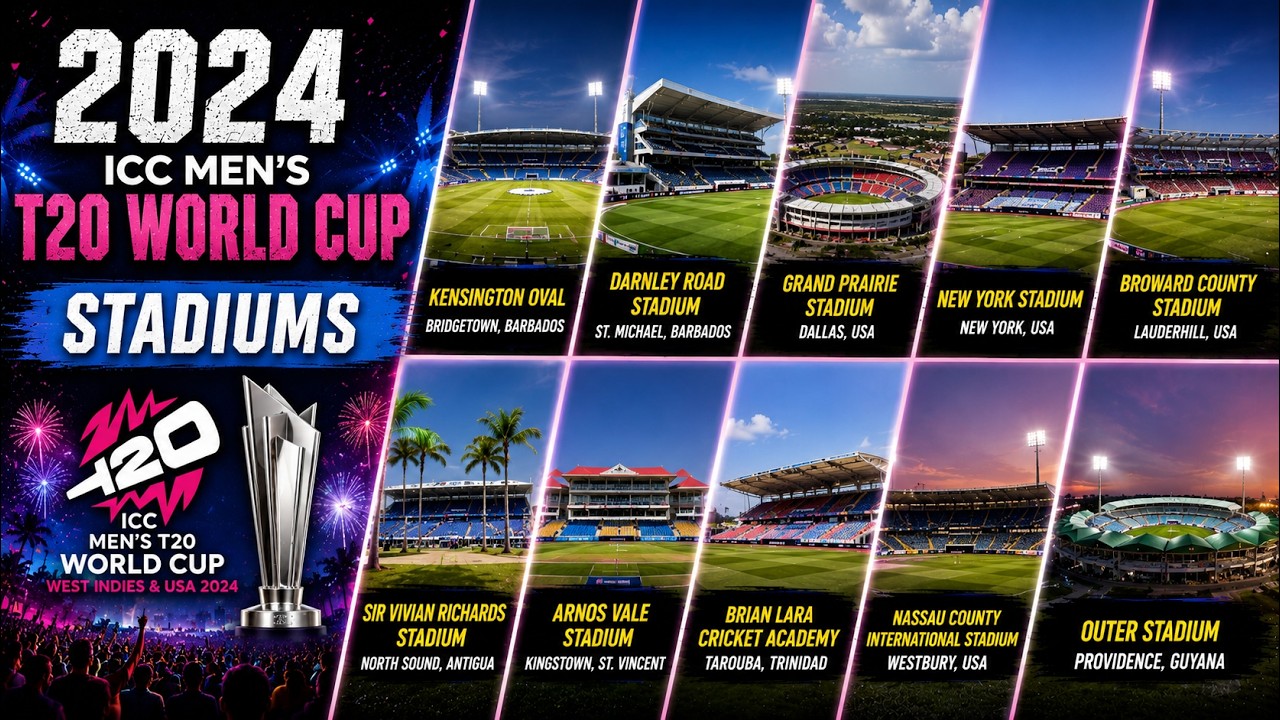 Most Incredible 2024 ICC Men's T20 World Cup Stadiums - YouTube
