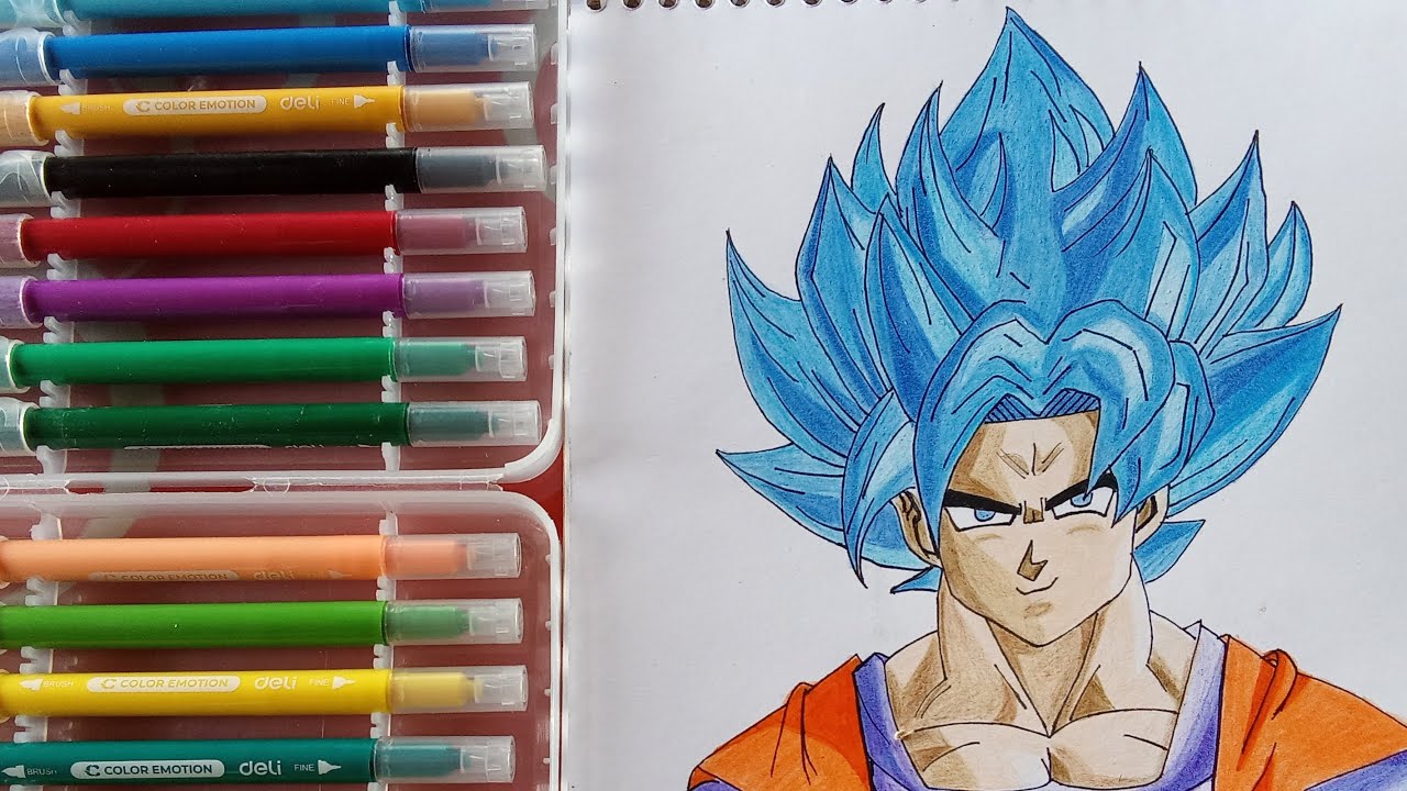 Goku Super Saiyan Blue Mode Drawing Full Video | ST. ART - YouTube