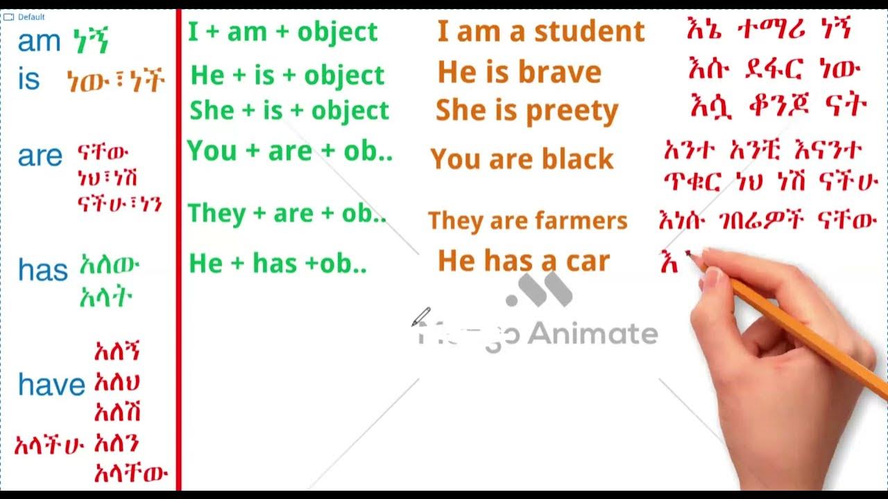 How To Learn English And Amharic Grammar FAST With Simple Sentence ...