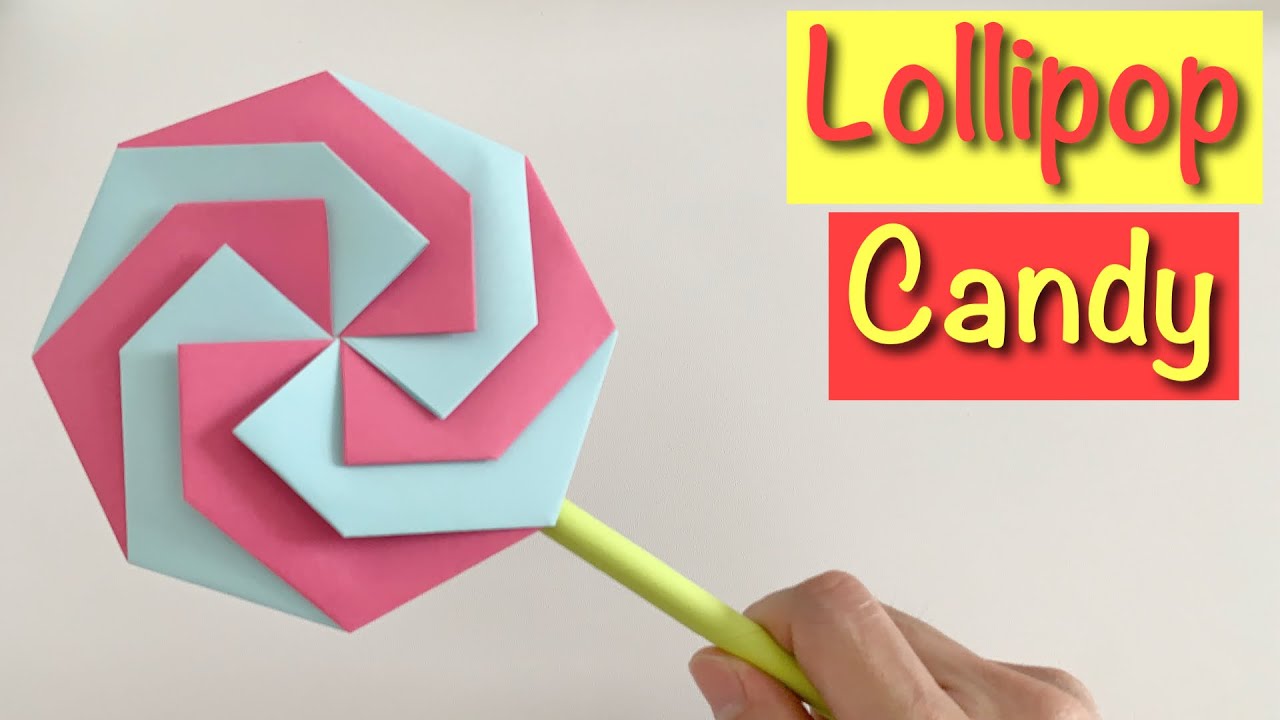 HOW TO MAKE ORIGAMI LOLLIPOP CANDY - YouTube